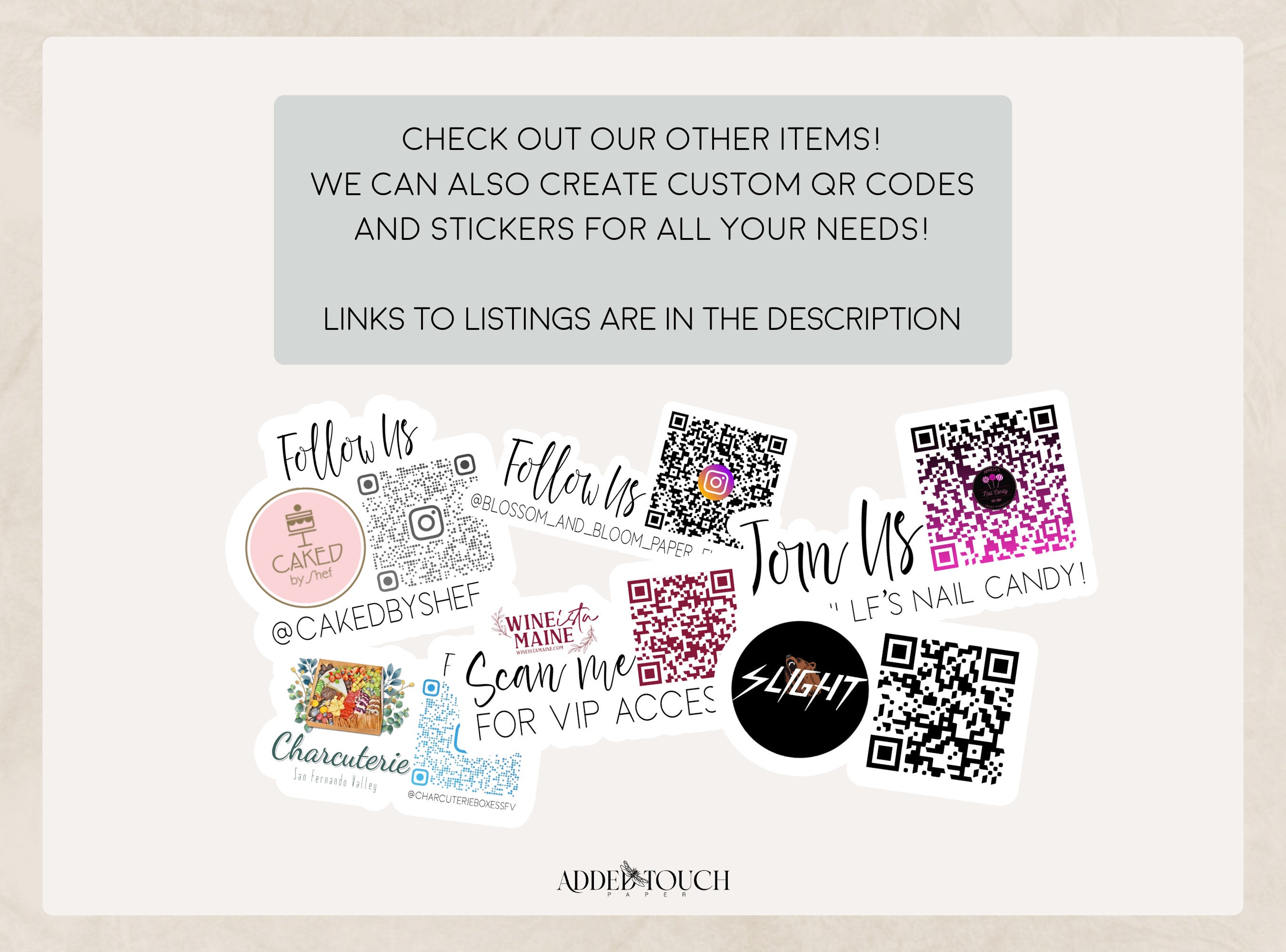 Custom QR Code Stickers, Instagram Qr Code Labels, Qr Code Thank You ...