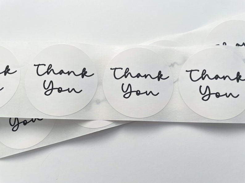 Circle Thank You Sticker Thermal Label Thank You Round Sticker for ...