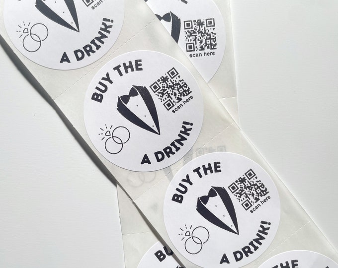 Buy the Groom a Drink Custom Retro Venmo Scan Stickers Custom ...