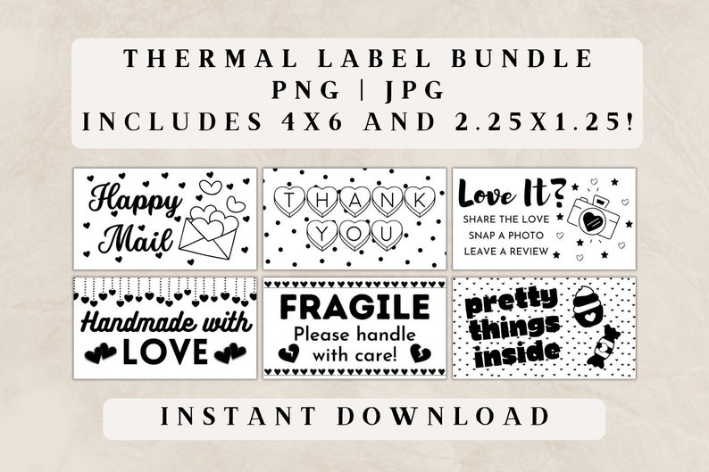 Thermal Label PNG Thermal Printer Label Digital Download 4x6 - Etsy