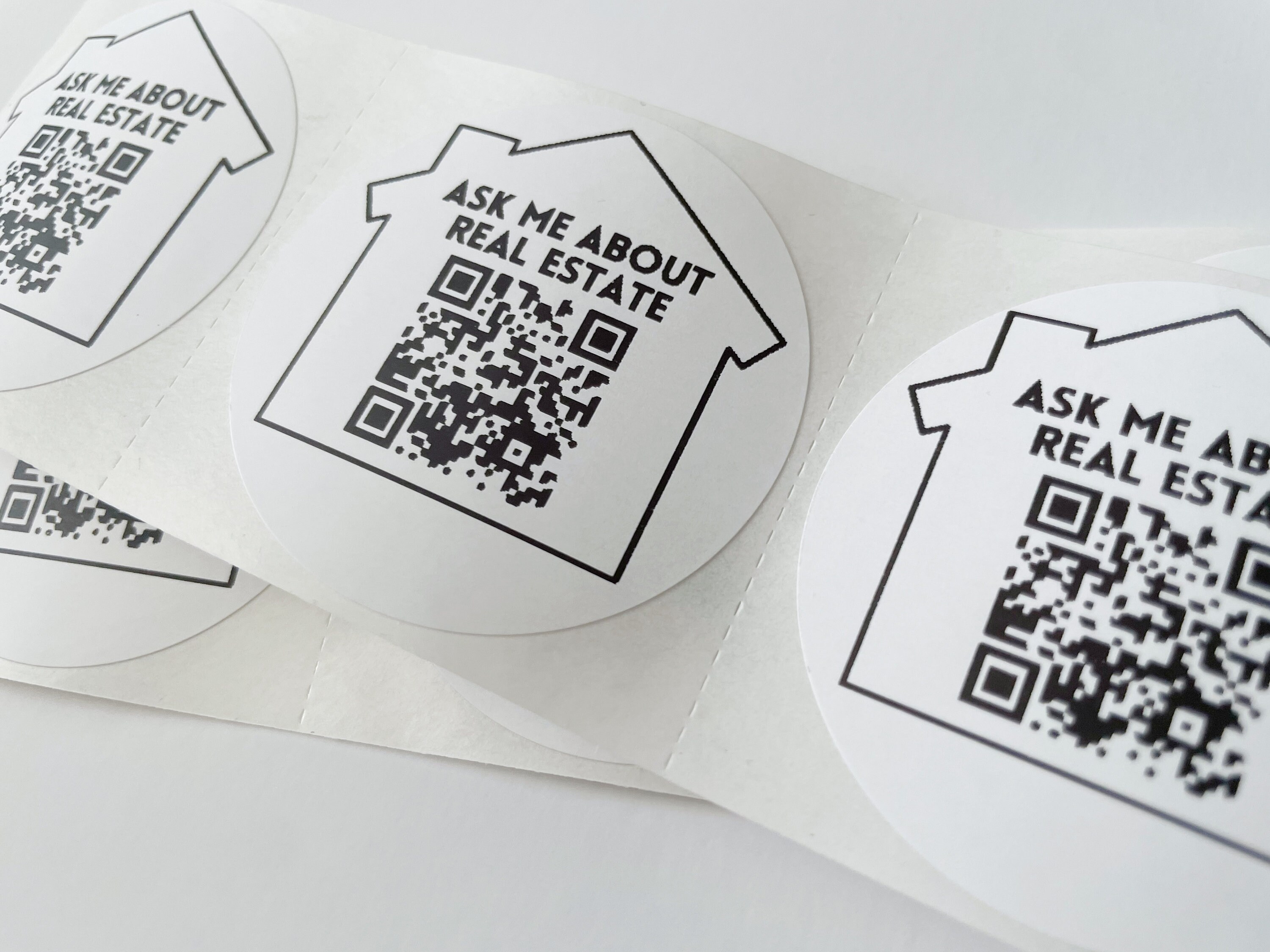 Real Estate Stickers Realtor Qr Code Sticker Circle Label Custom Qr ...