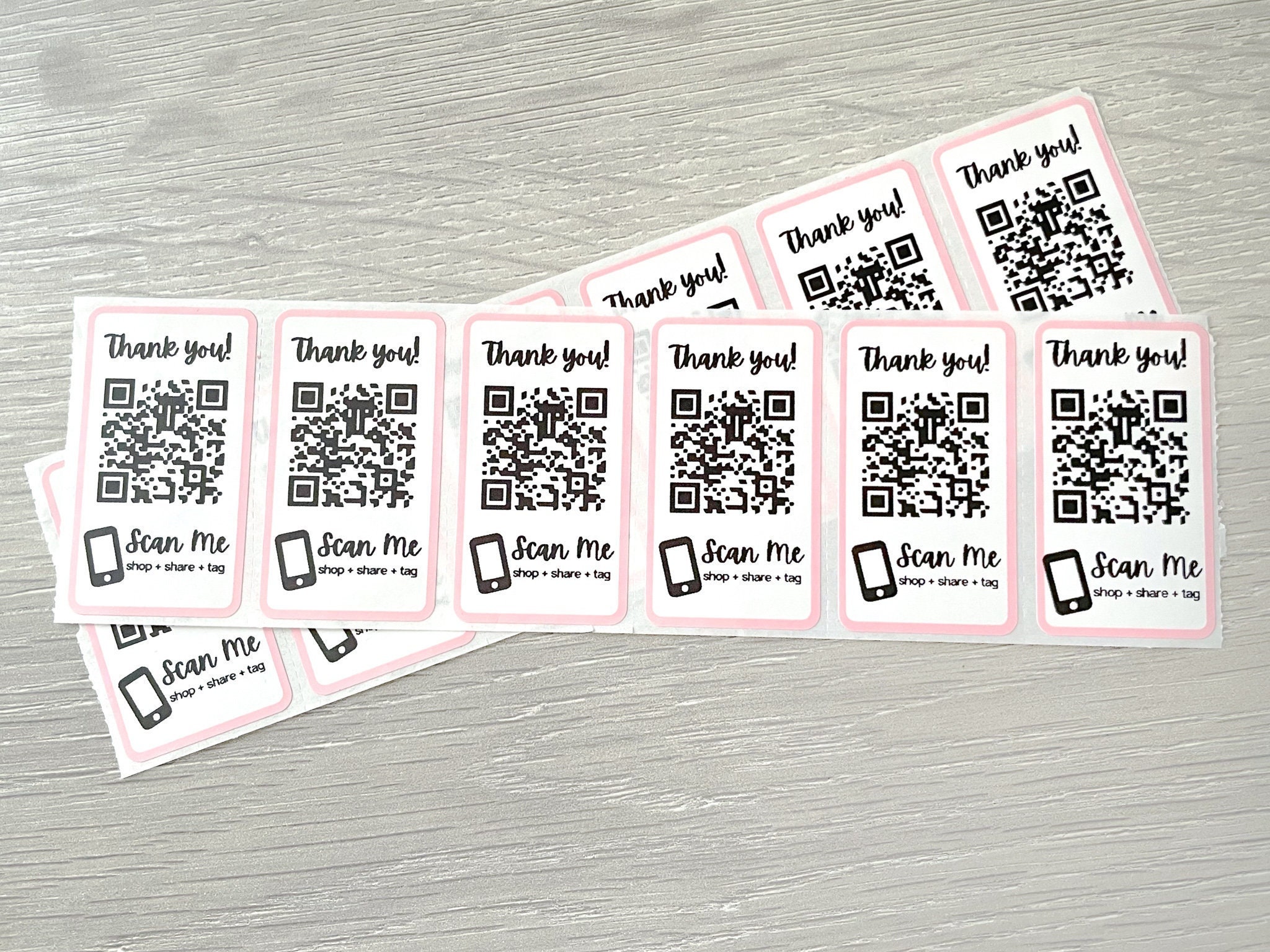 Custom QR Code Thermal Labels, Pink Stickers for Packaging, Custom QR ...