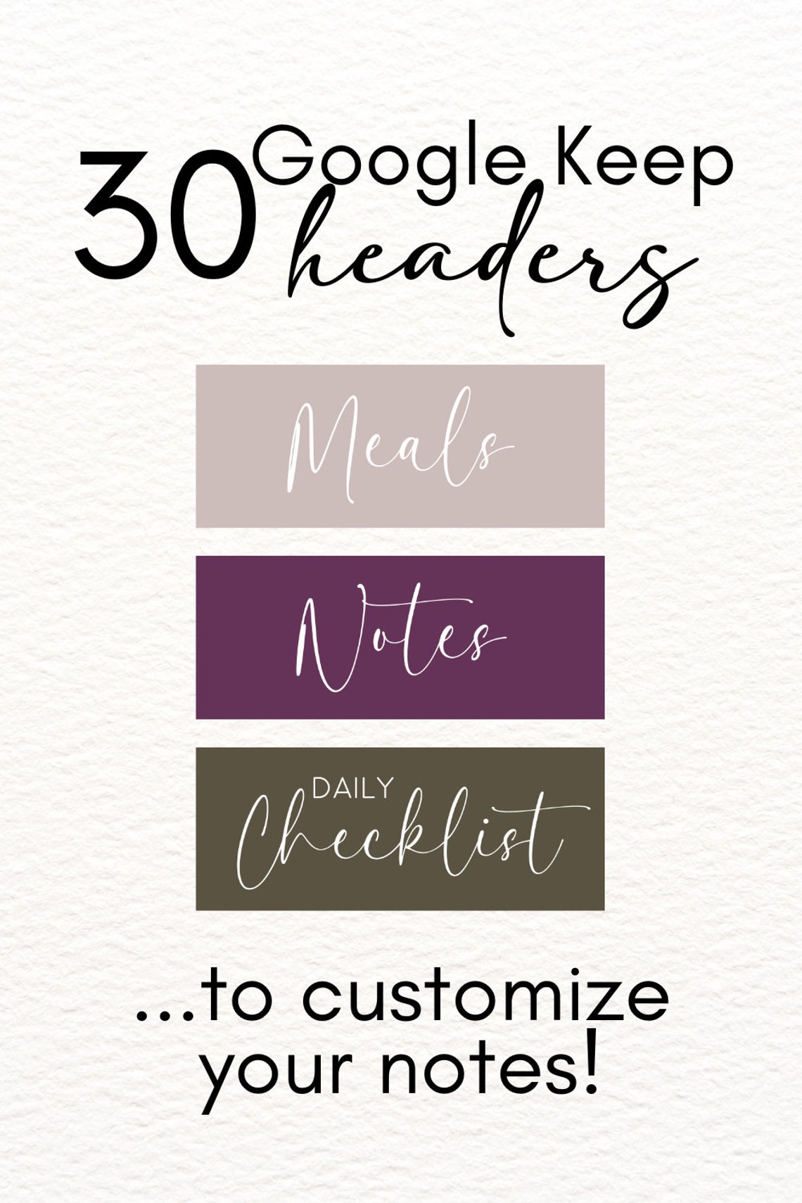Google Keep Headers for Everyday Google Notes Planner Image Headings ...
