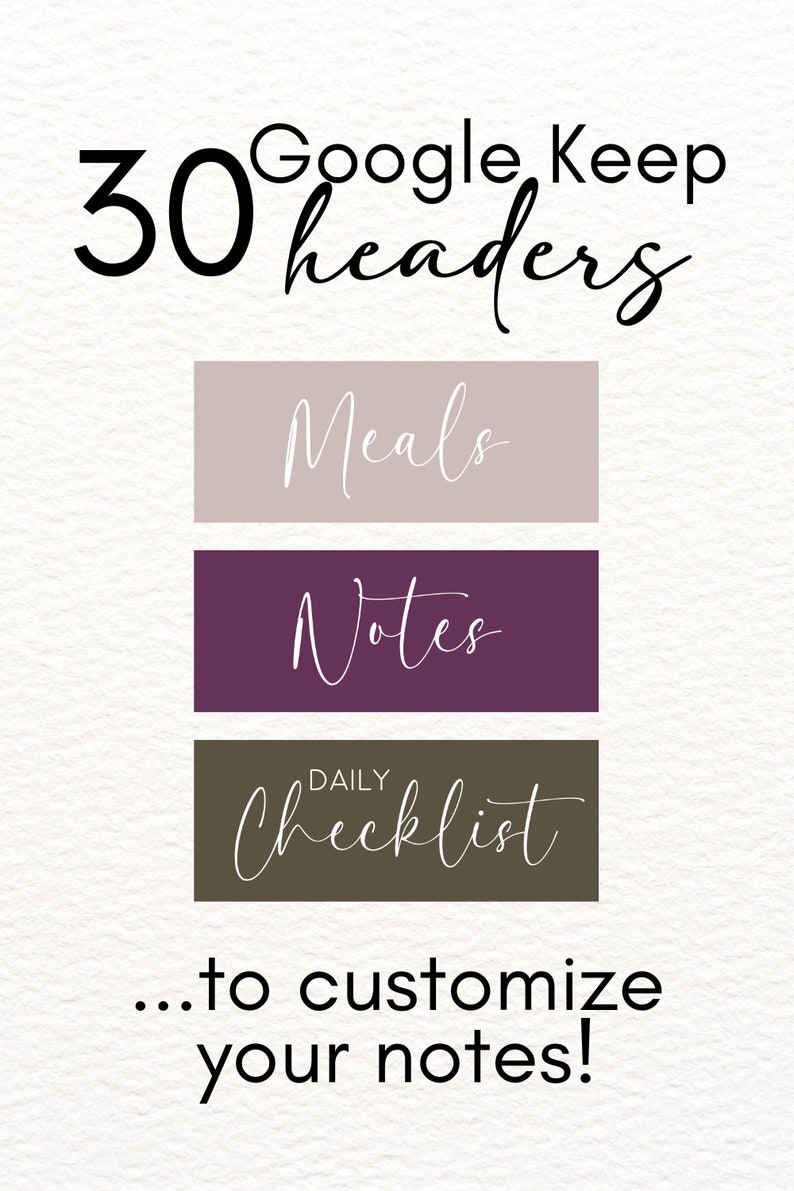 Google Keep Headers for Everyday Google Notes Planner Image Headings ...