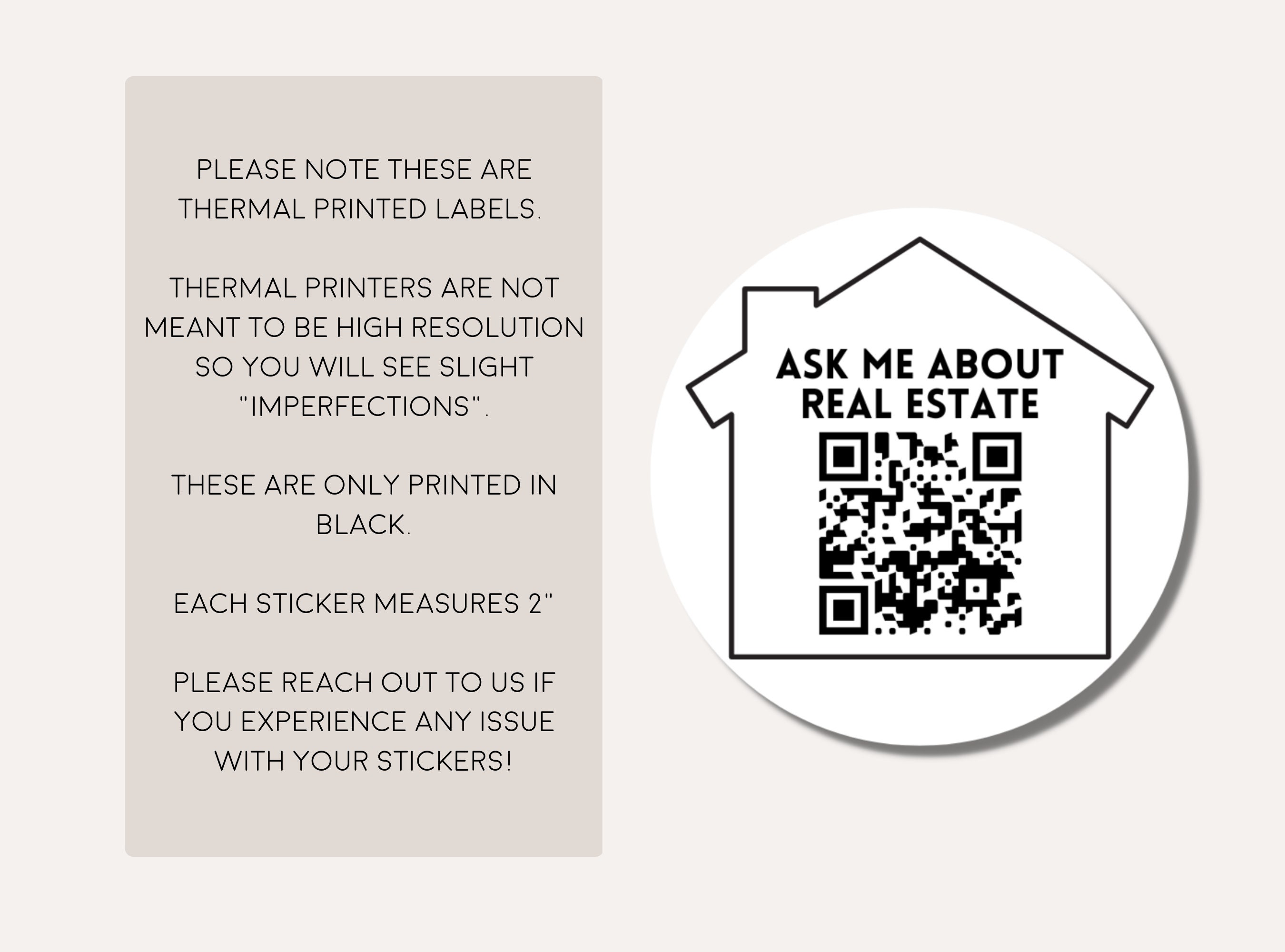 Real Estate Stickers Realtor Qr Code Sticker Circle Label Custom Qr ...