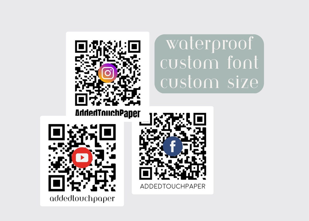 QR Code Stickers for Small Business QR Code Social Media Stickers ...