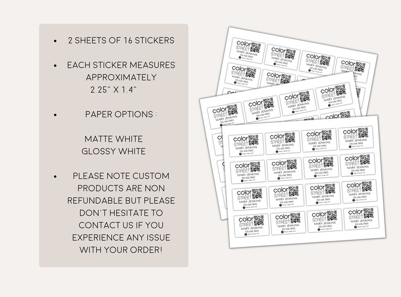 Custom Qr Code Sticker, Colorstreet Personalized Labels, Scan Me to ...