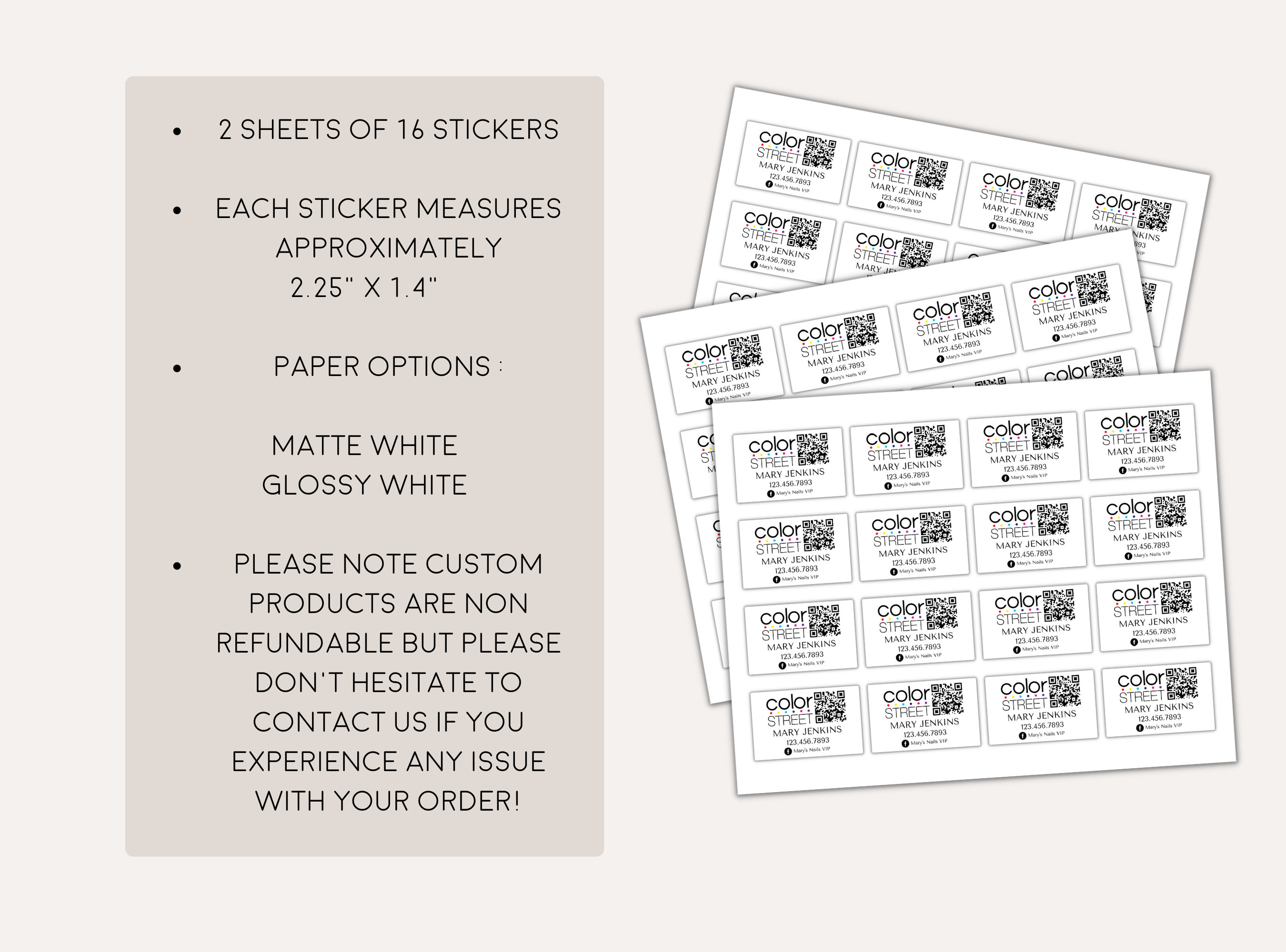 Custom Qr Code Sticker, Colorstreet Personalized Labels, Scan Me to ...