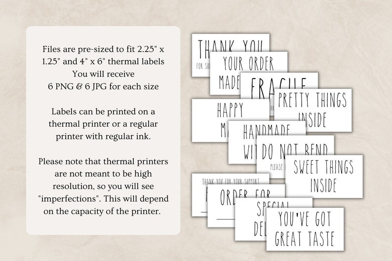 Thermal Printer 4x6 Label Templates, Small Business Packaging (digital ...