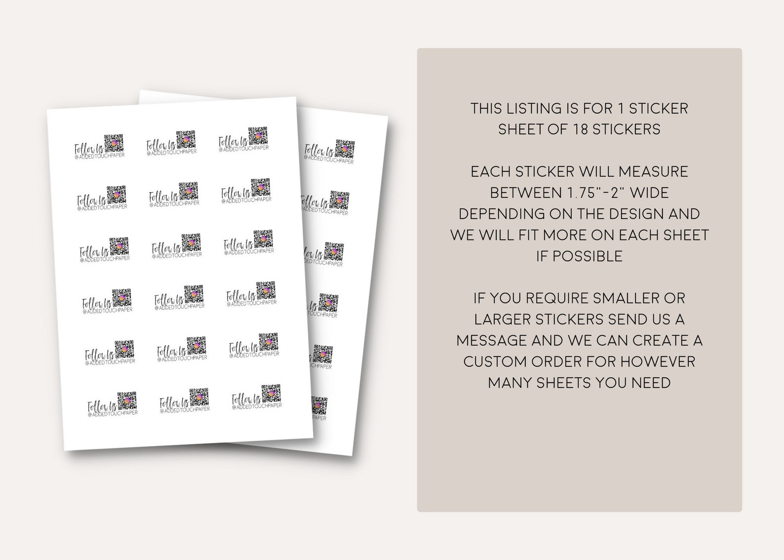 QR Code Thank You Stickers for Small Business QR Code Sticker - Etsy