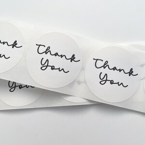 Circle Thank You Sticker Thermal Label Thank You Round Sticker for ...