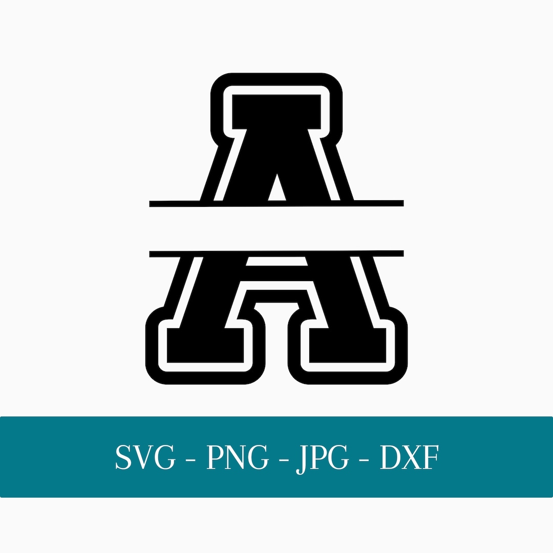 Monogram Alphabet SVG Digital Monogram Varsity Letter Engraving Cut ...