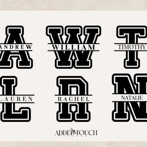 Monogram Alphabet SVG Digital Monogram Varsity Letter Engraving Cut ...