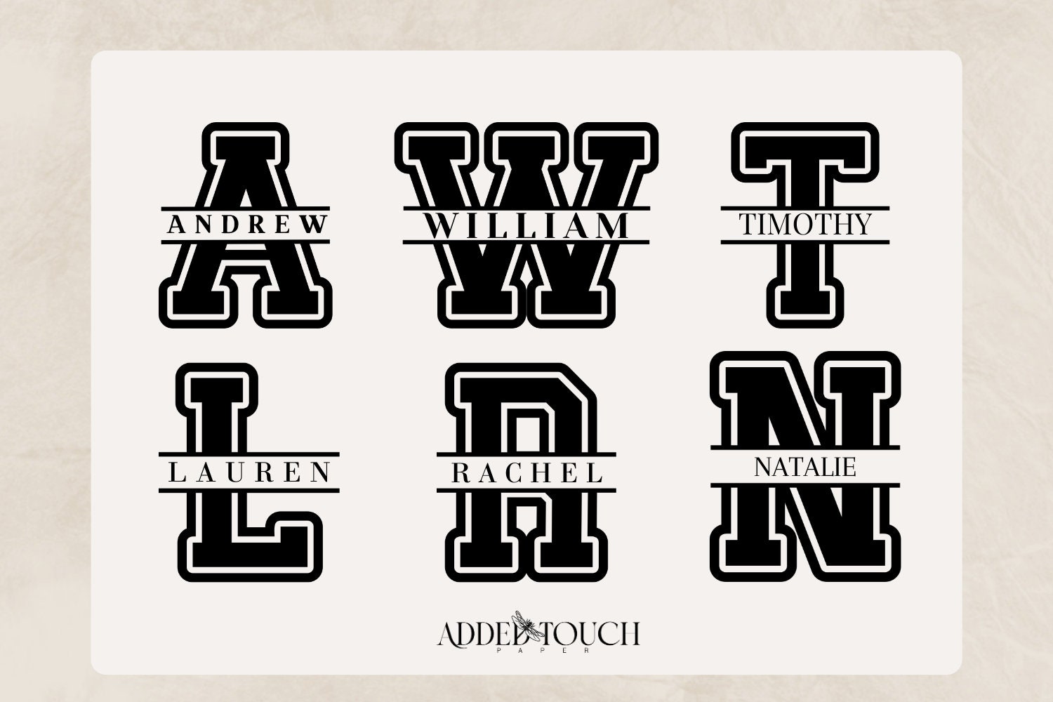 Monogram Alphabet SVG Digital Monogram Varsity Letter Engraving Cut ...