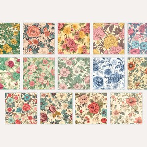 Vintage Floral Digital Paper Set Instant Download Digital Paper Pack ...