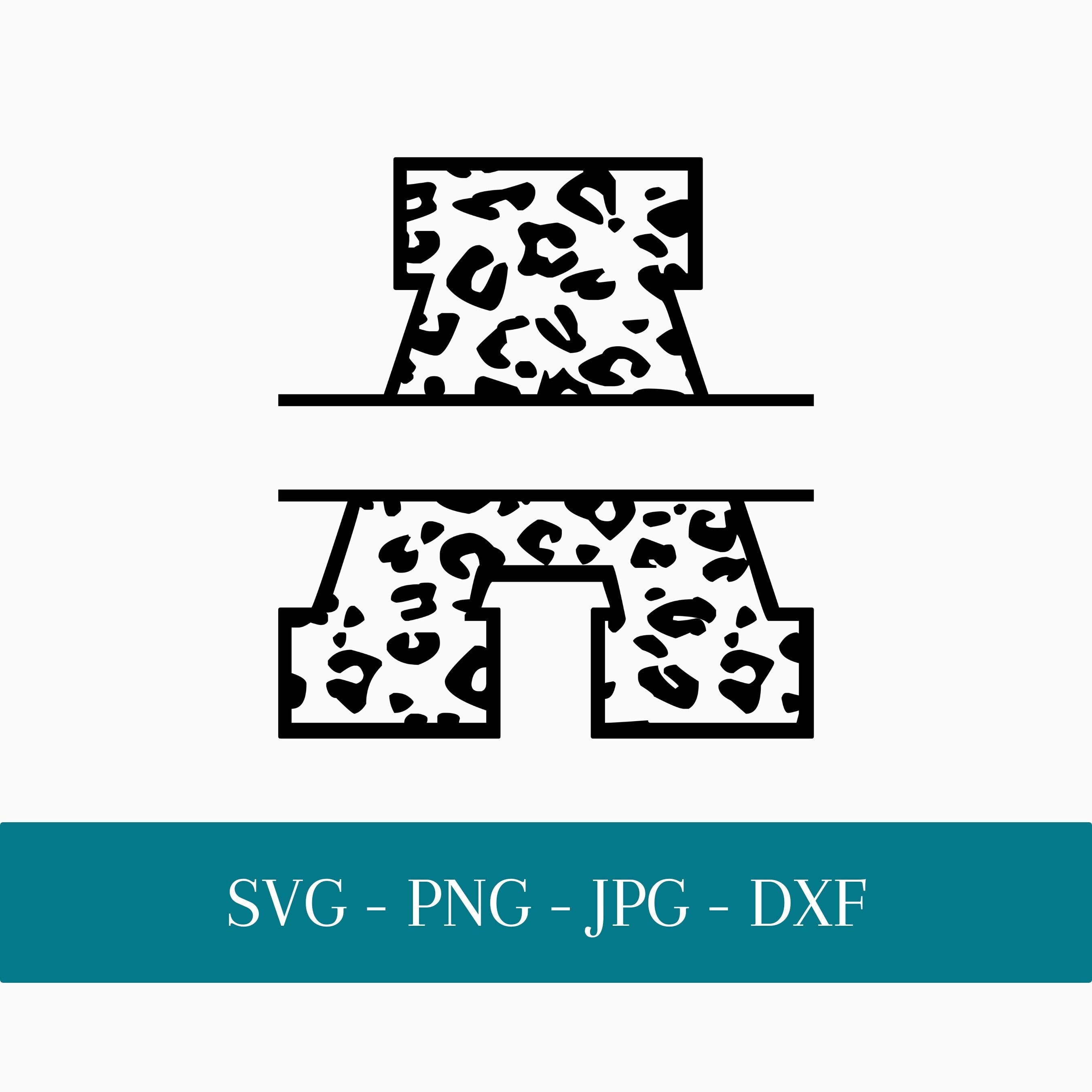 Monogram SVG Alphabet Leopard Print Block Letter Cut File Engraving ...