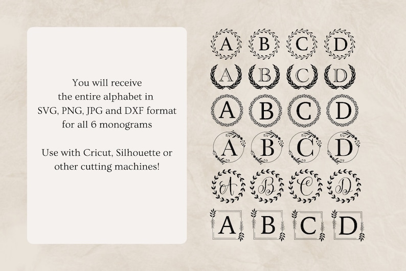 Monogram SVG Alphabet Fancy Monogram Font Alphabet Monogram SVG Cut ...