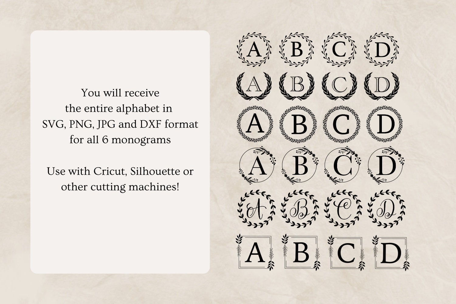 Monogram SVG Alphabet Fancy Monogram Font Alphabet Monogram SVG Cut ...