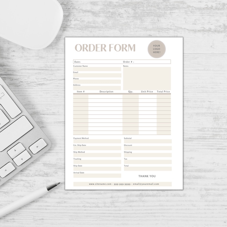 Order Form Template Printable Order Form Editable for Tshirts - Etsy
