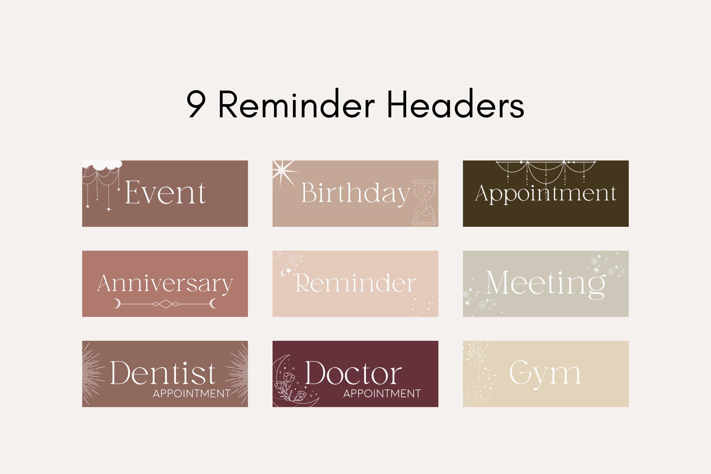 Google Keep Headers for Everyday Celestial Google Notes Planner Image ...