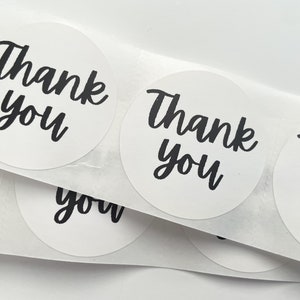 Circle Thank You Sticker Thermal Label Thank You Round Sticker for ...