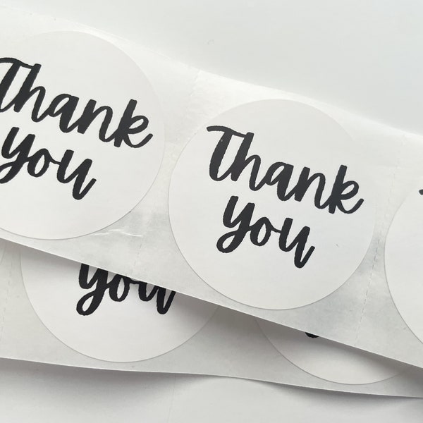 Round Thank You Sticker - Etsy