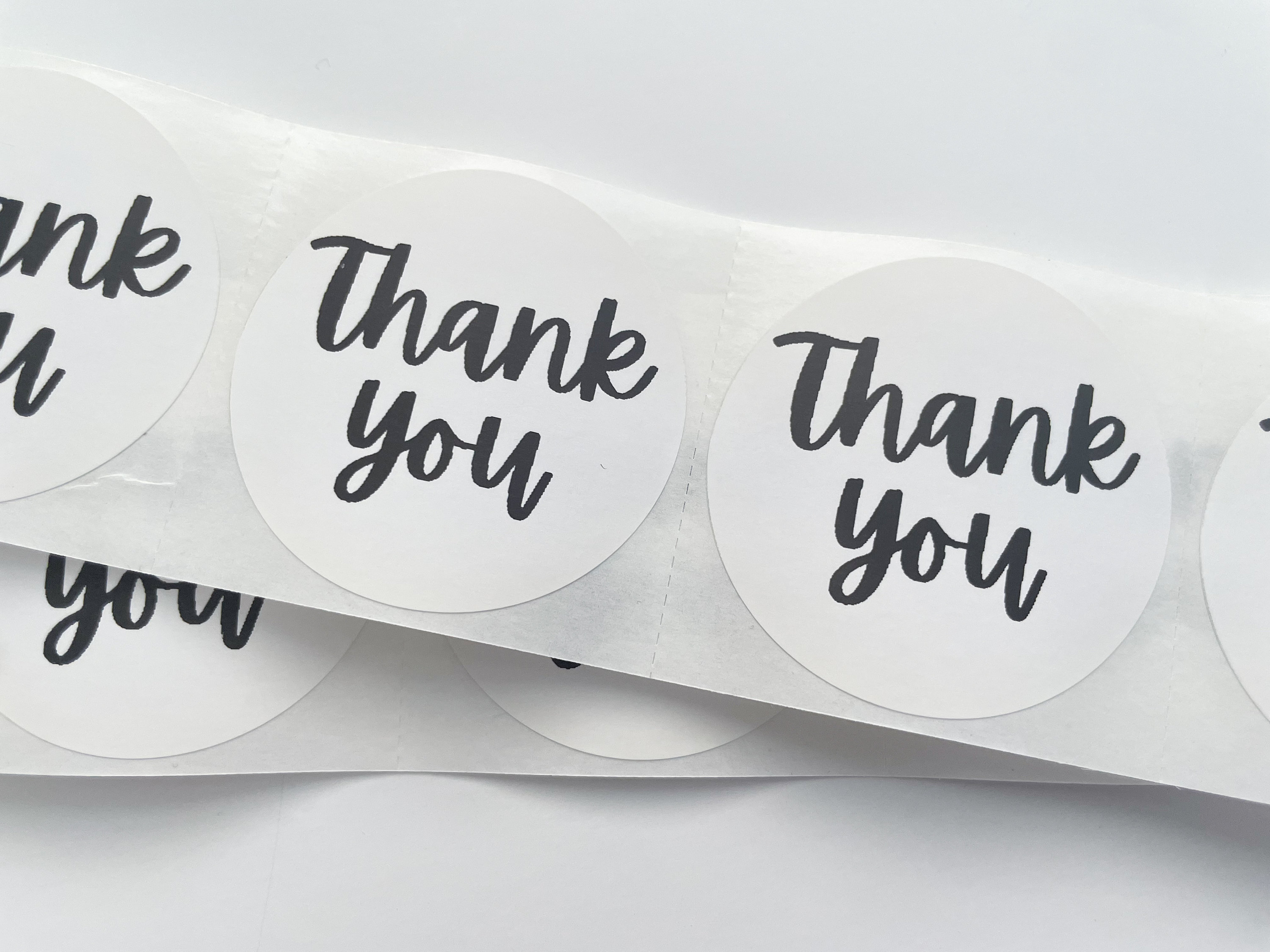 Circle Thank You Sticker Thermal Label Thank You Round Sticker for ...