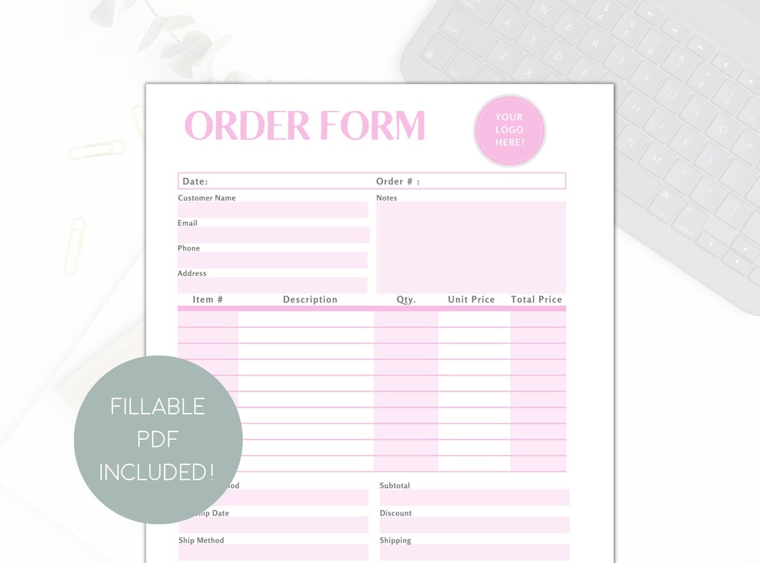 Order Form Template Small Business, Editable Form Canva, Fillable Pdf ...