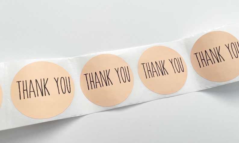 Thank You Stickers, Small Business Thank You Circle Sticker, Round ...