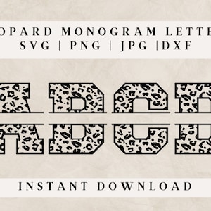 Monogram SVG Alphabet, Leopard Print Block, Monogram Cricut Digital ...