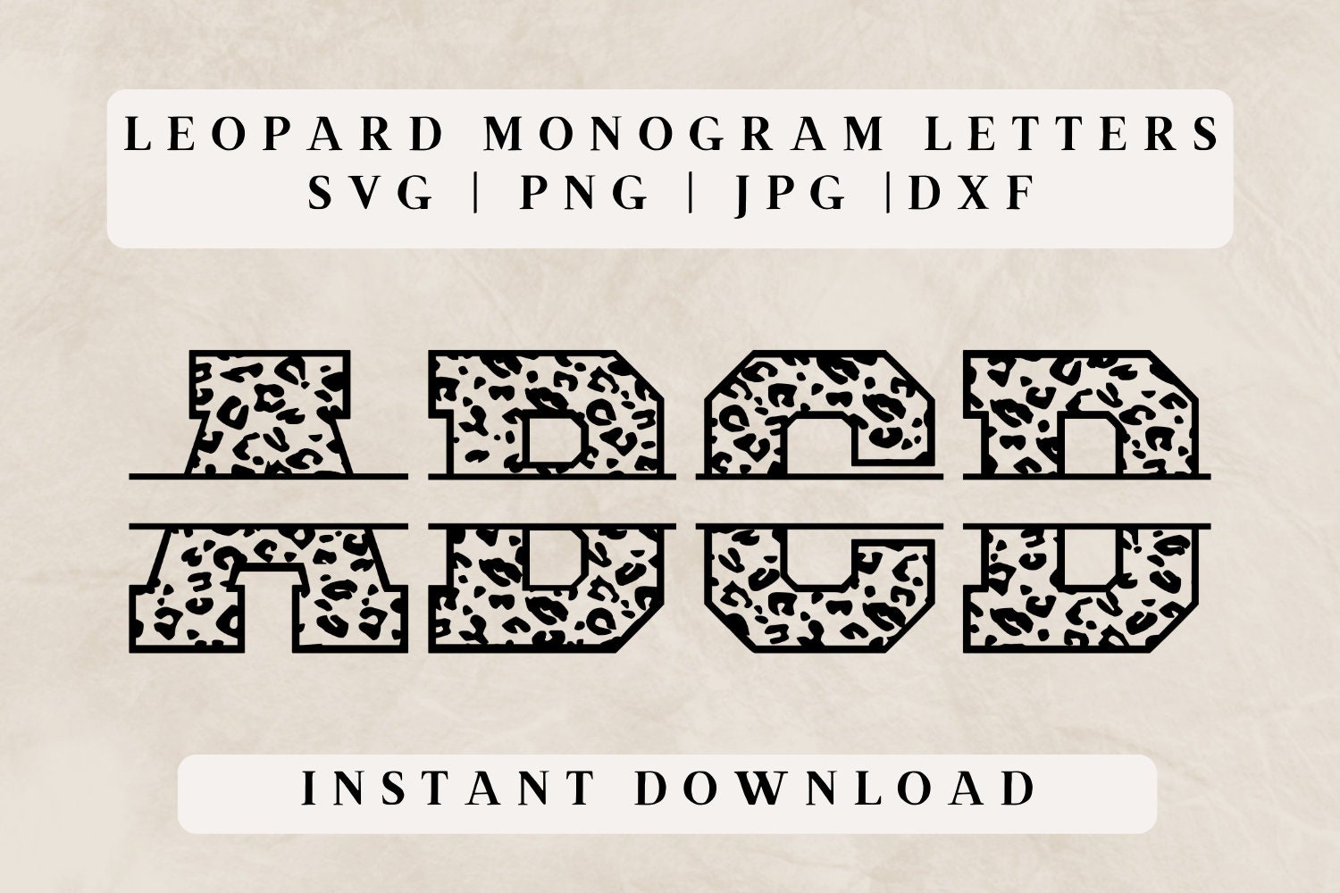Monogram SVG Alphabet Leopard Print Block Monogram Cricut - Etsy