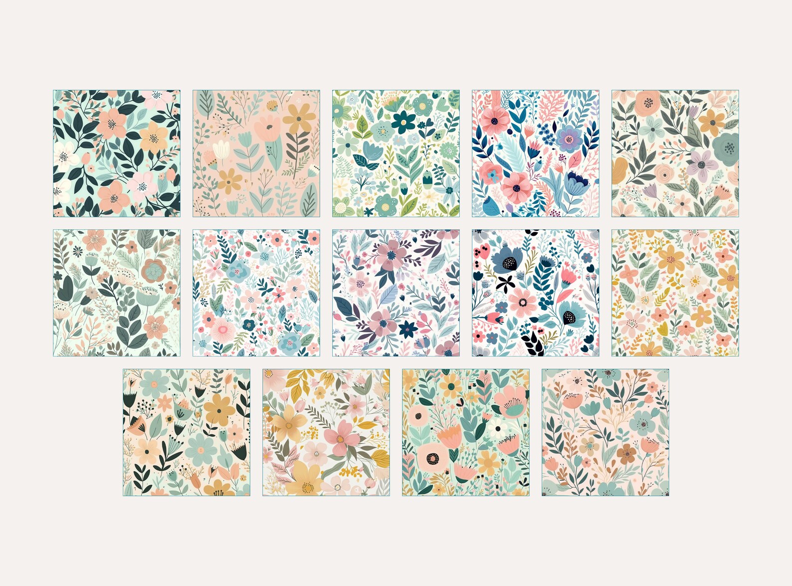 Spring Floral Digital Paper Set Instant Download Digital Paper for ...