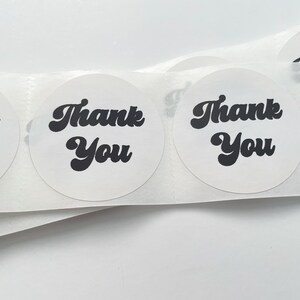 Circle Thank You Sticker Thermal Label Retro Thank You Round Sticker ...