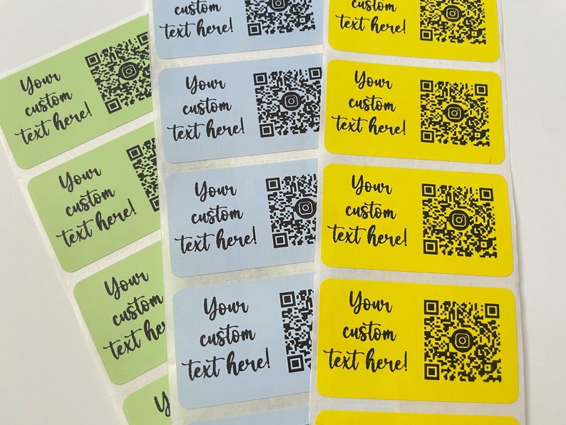 Custom QR Code Stickers, Instagram Qr Code Labels, Qr Code Thank You ...