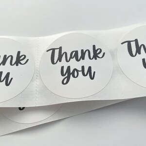 Circle Thank You Sticker Thermal Label Thank You Round Sticker for ...