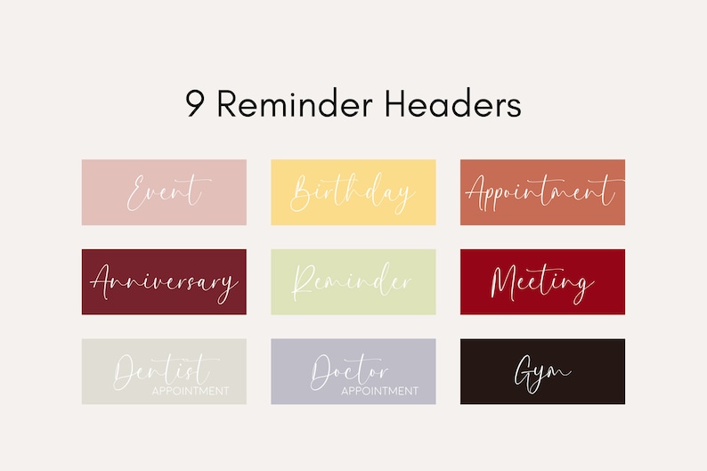 Google Keep Headers for Everyday Google Notes Planner Image Headings ...