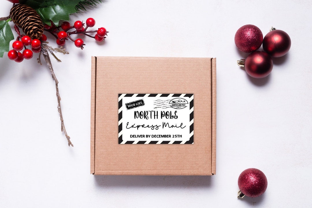 Printable Christmas Packaging Santa's Workshop Gift Sticker Label Santa ...