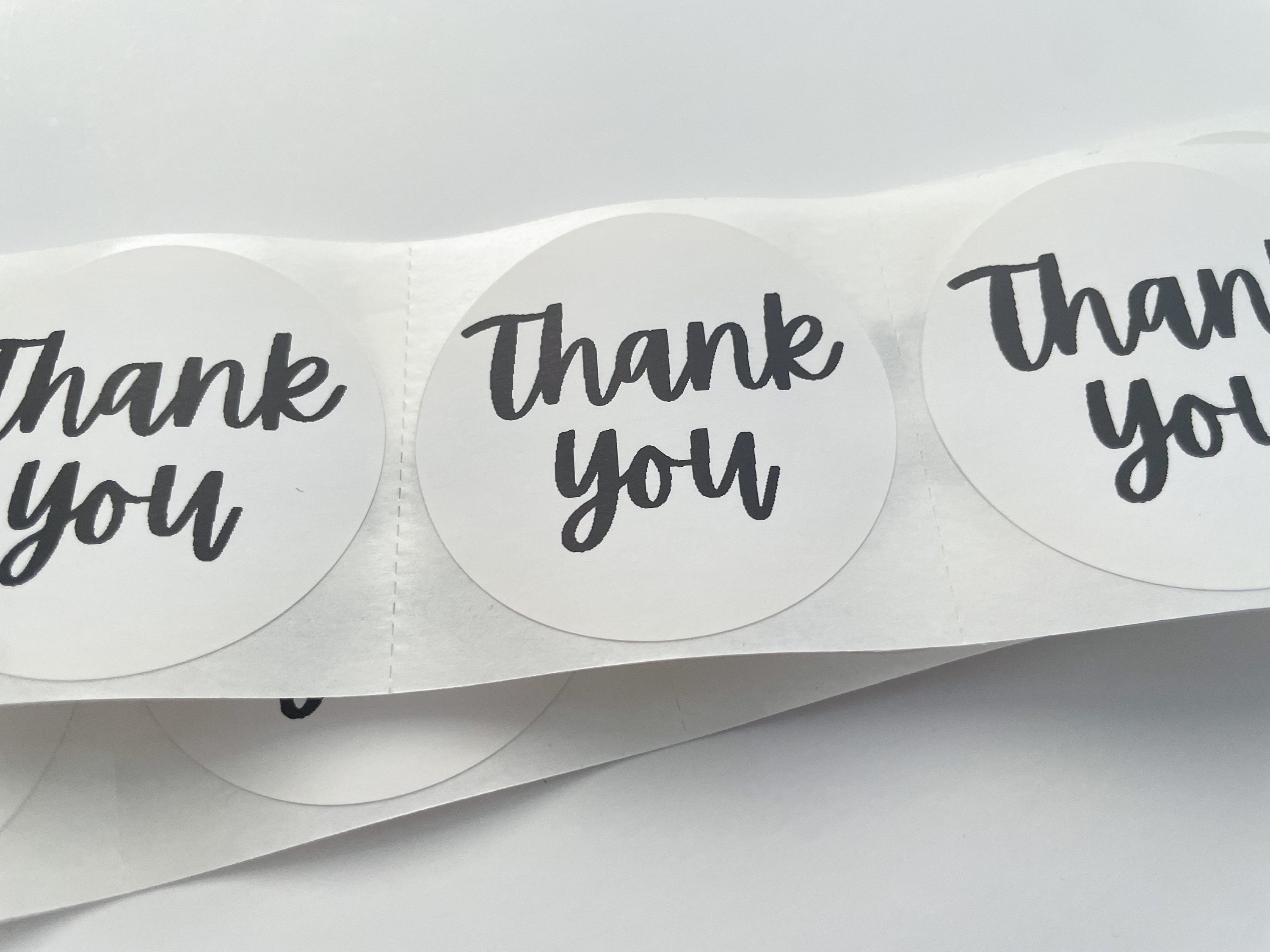 Circle Thank You Sticker Thermal Label Thank You Round Sticker for ...