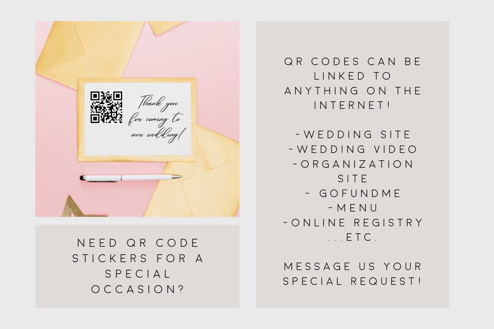 QR Code Thank You Stickers for Small Business QR Code Sticker | Etsy