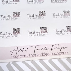 QR Code Thank You Stickers for Small Business QR Code Sticker | Etsy