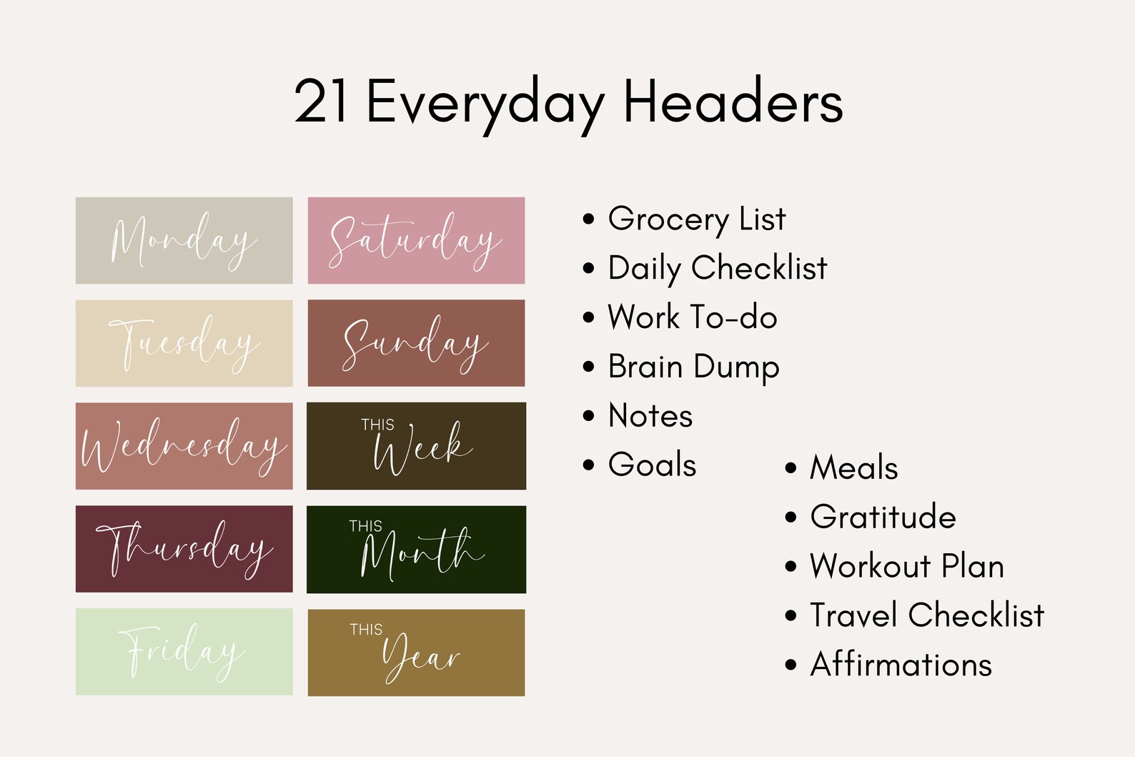 Google Keep Headers for Everyday Google Notes Planner Image Headings ...
