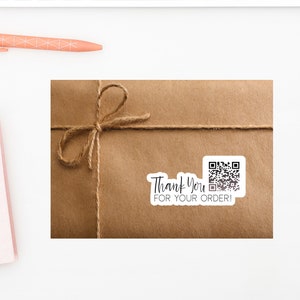 QR Code Thank You Stickers for Small Business QR Code Sticker | Etsy