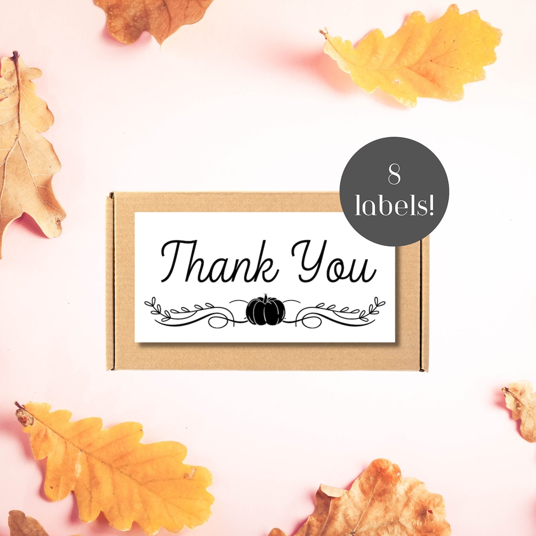 Thermal Label Template PNG Digital Label Thank You Sticker Small ...