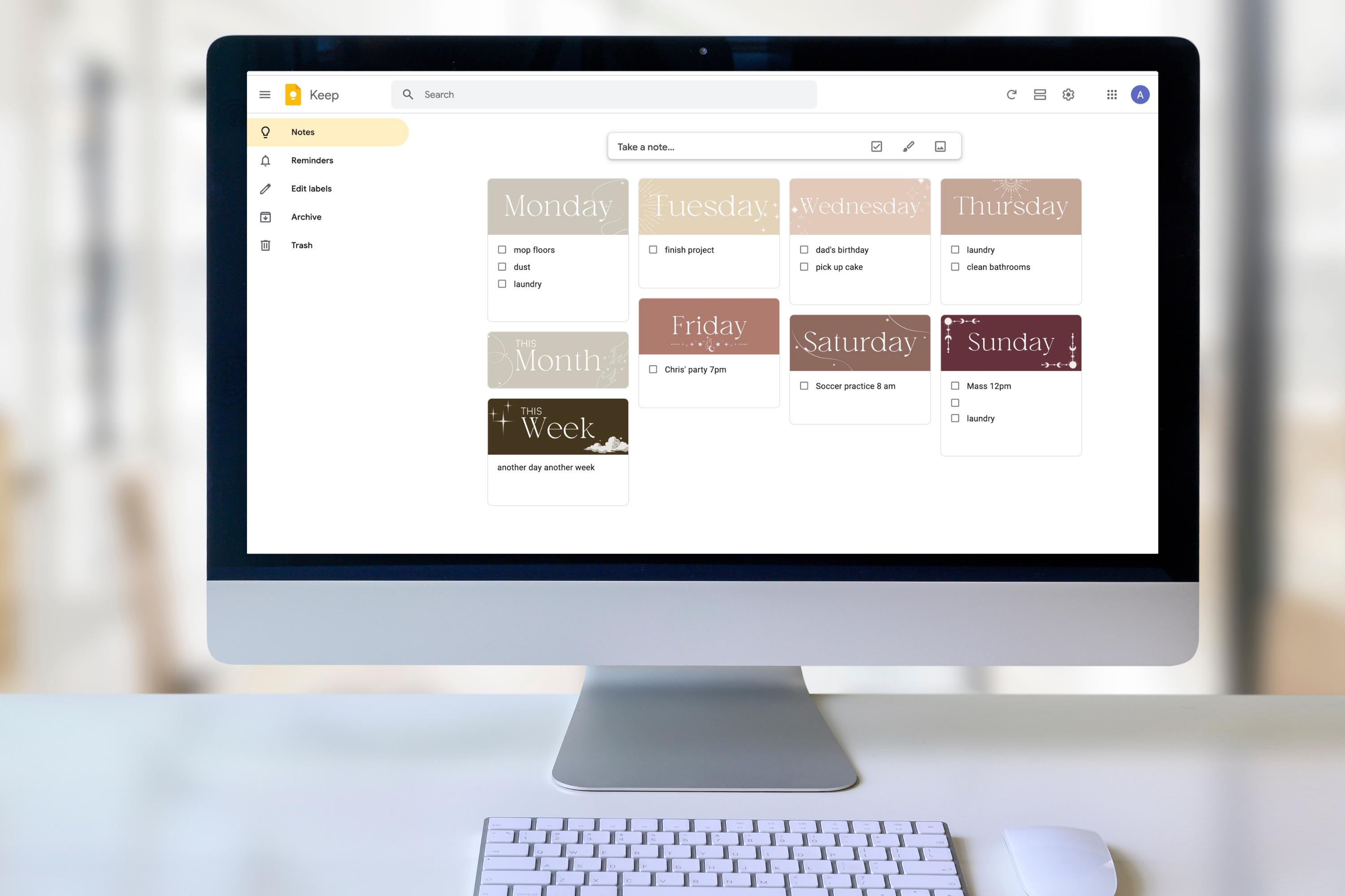 Google Keep Headers for Everyday Celestial Google Notes Planner Image ...