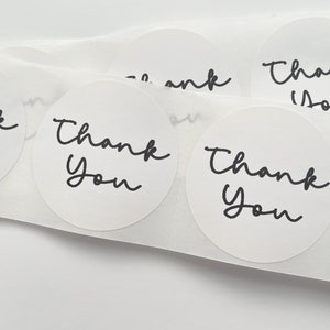 Circle Thank You Sticker Thermal Label Thank You Round Sticker for ...
