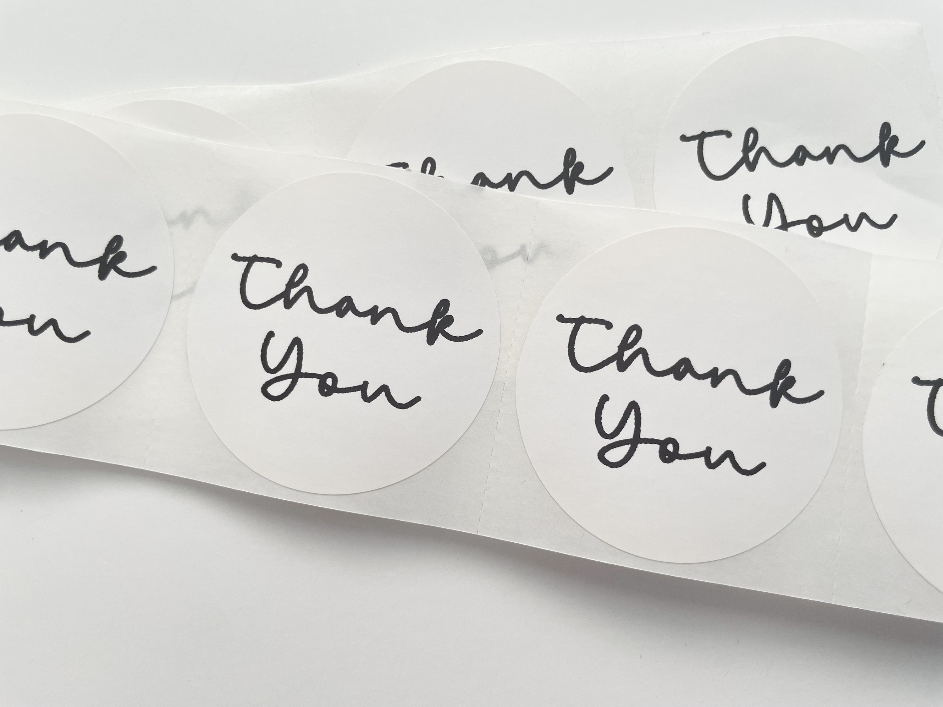 Circle Thank You Sticker Thermal Label Thank You Round Sticker for ...