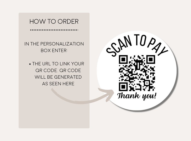 Qr Code Sticker Bulk Custom Qr Code Label Bulk Venmo Scan to Pay Thank ...