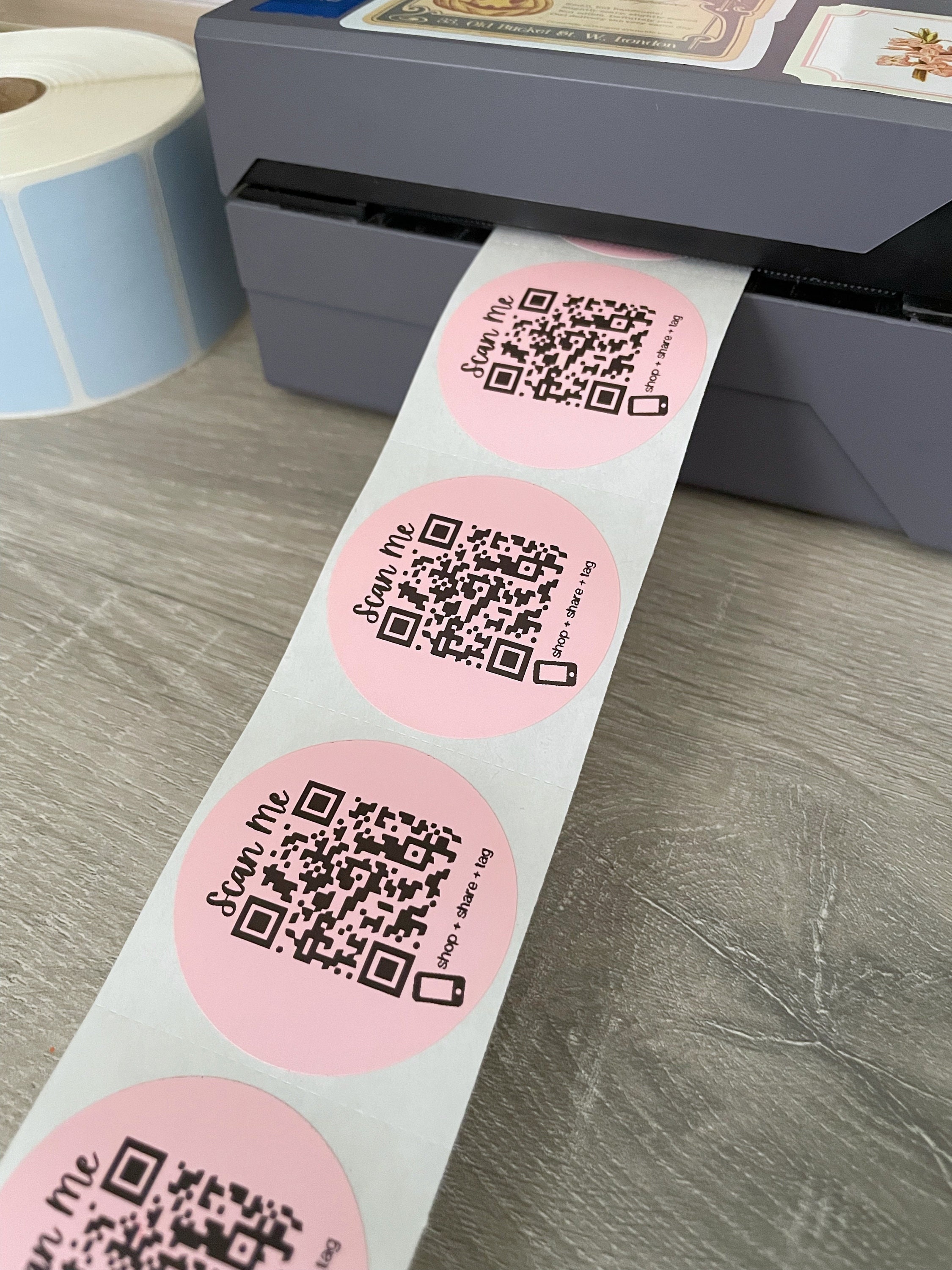 QR Code Stickers Custom QR Code Thermal Printer Label Instagram Social ...