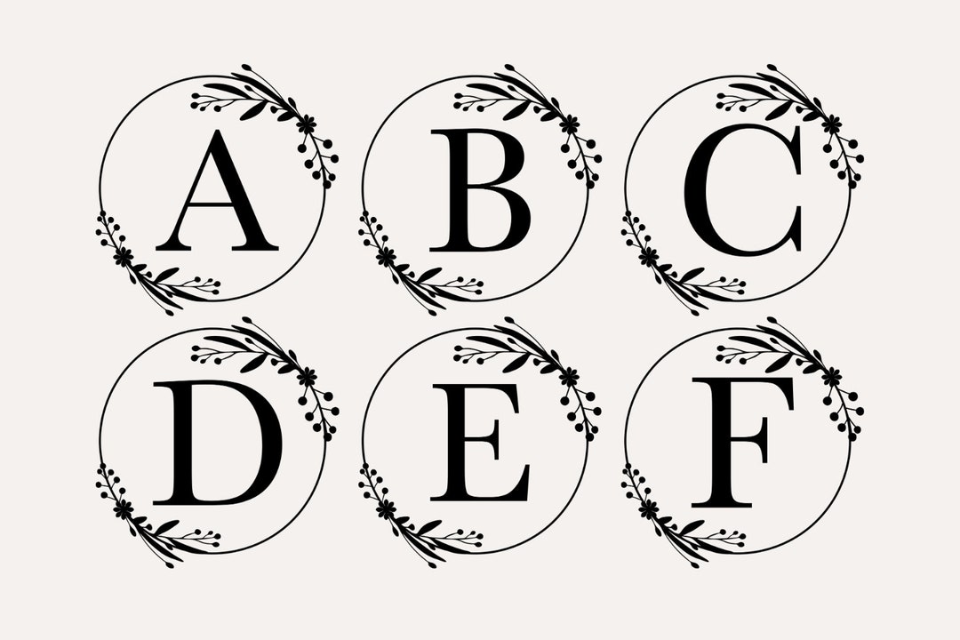 Monogram SVG Alphabet Fancy Monogram Font Alphabet Monogram - Etsy