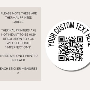 Custom QR Code Stickers: Personalized Small Business Labels - Etsy
